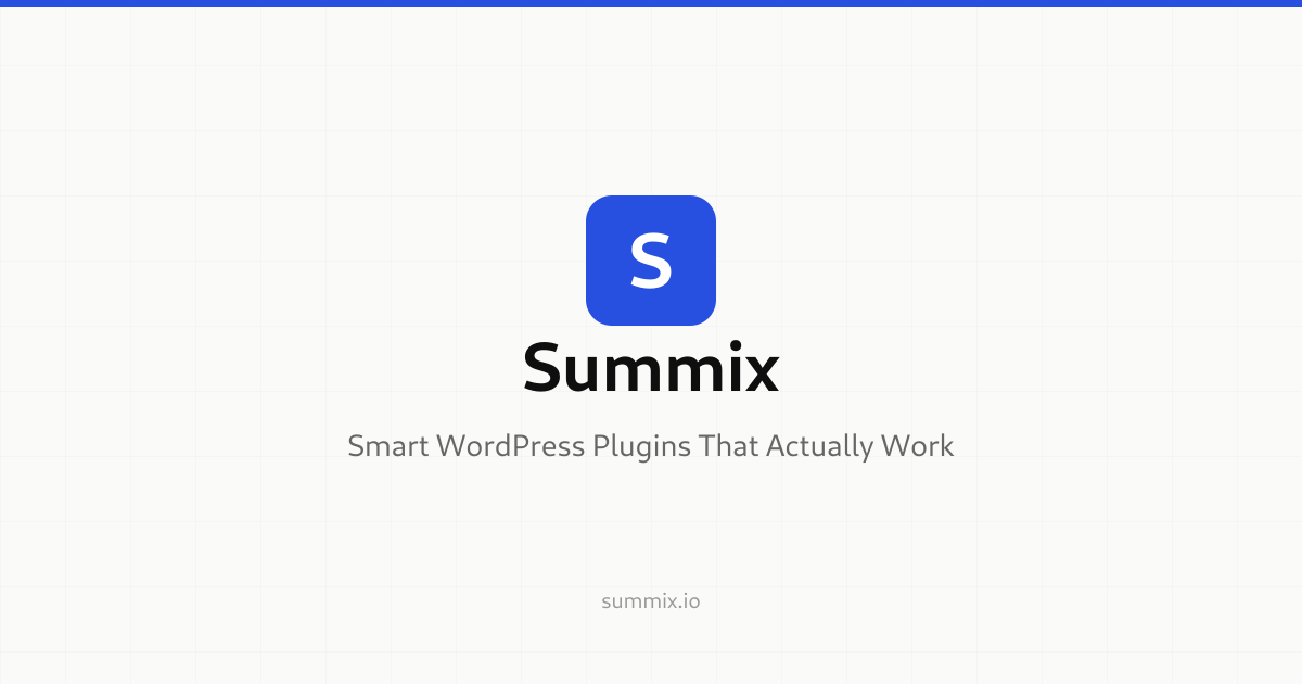 Summix - Smart WordPress Plugins That Actually Work